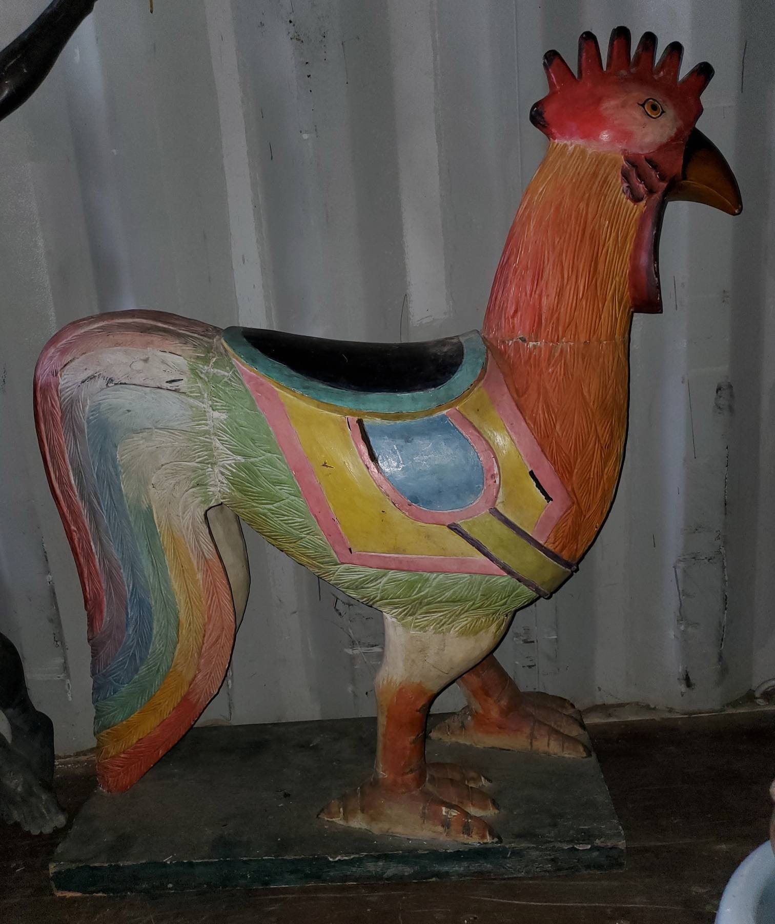 Large Wooden Rooster Statue 41.5 tall x 38 long x | Etsy