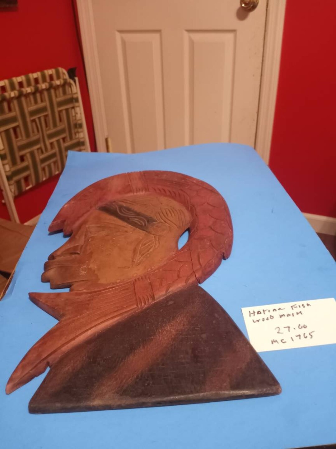 Hatian Wood Carved Fish Mask Vintage - Etsy