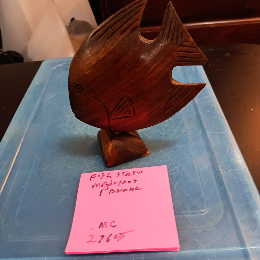 Fish Statue Hand Carved Mahogany From Panama Vintage MC 2765 - Etsy