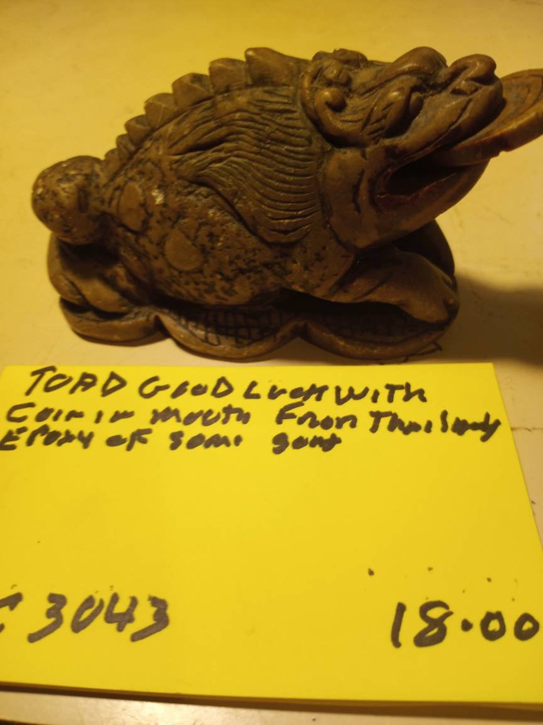 Toad With Coin in Mouth. Good Luck Piece From Thailand Very - Etsy