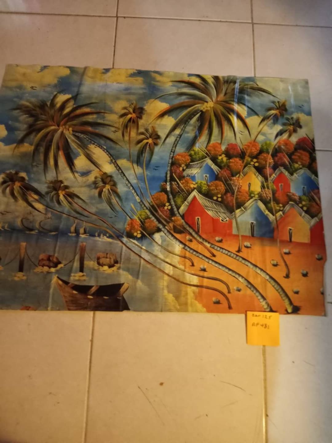 Hatian Water Landscape Scene Signed Acrylic Painting From Haiti Vintage ...