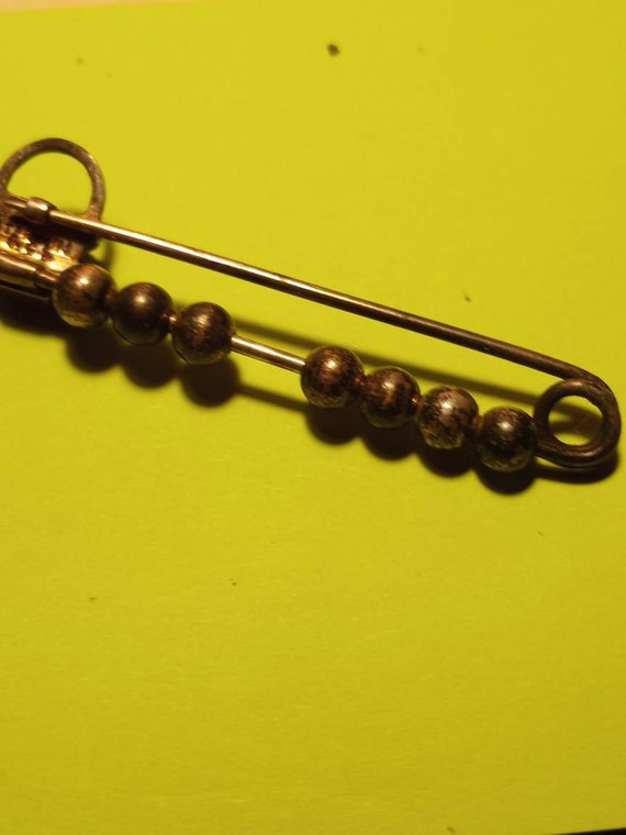 Safety pin fancy silver vintage - Gem