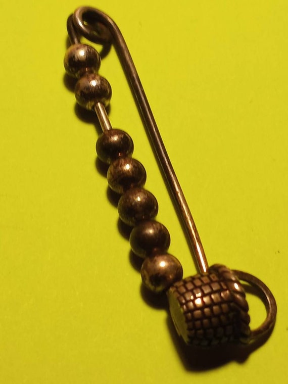 Safety pin fancy silver vintage - Gem