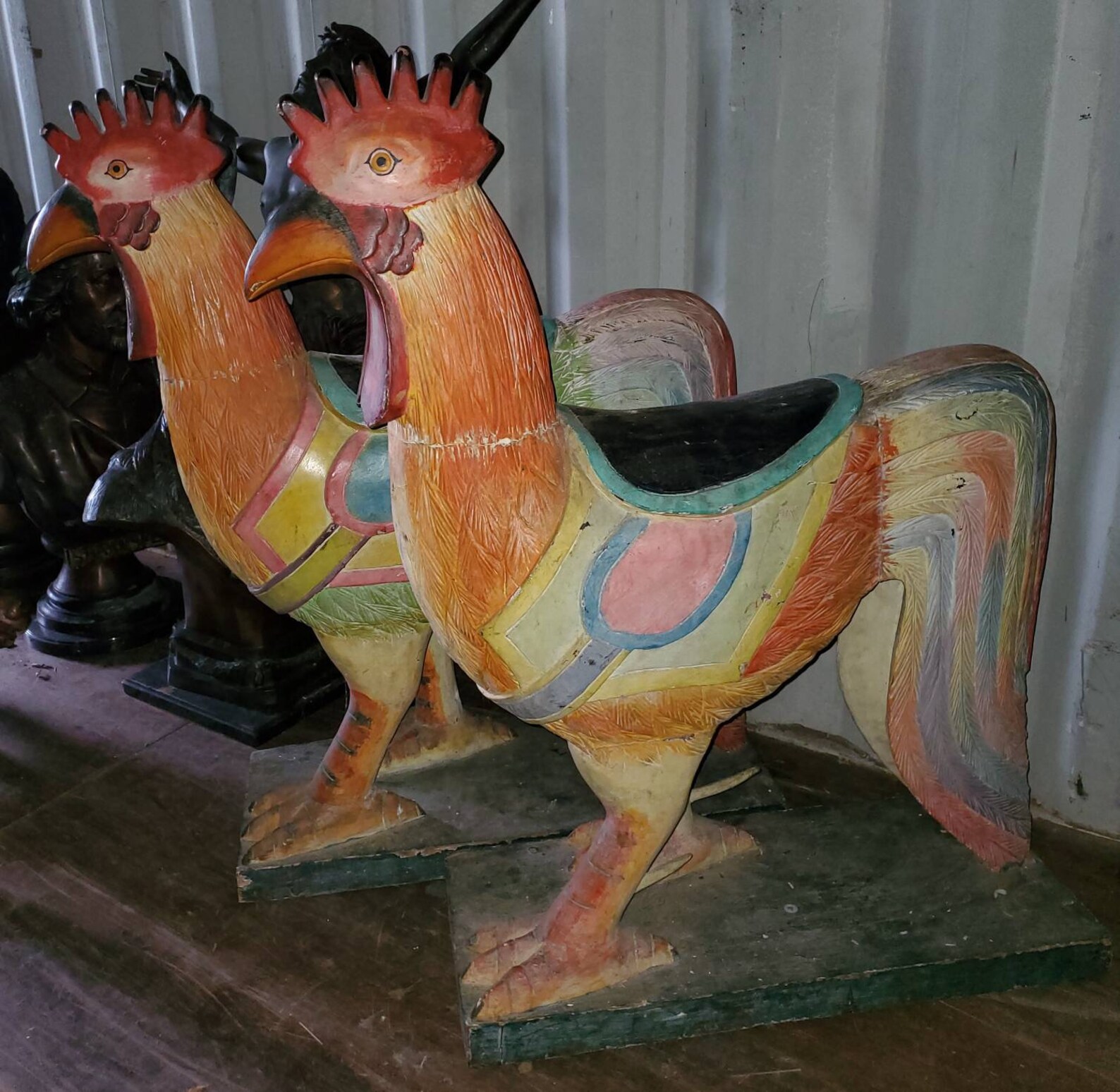 Large Wooden Rooster Statue 41.5 tall x 38 long x | Etsy