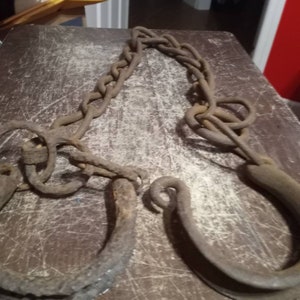 Antique Rigging Chain With Clamps Vintage - Etsy