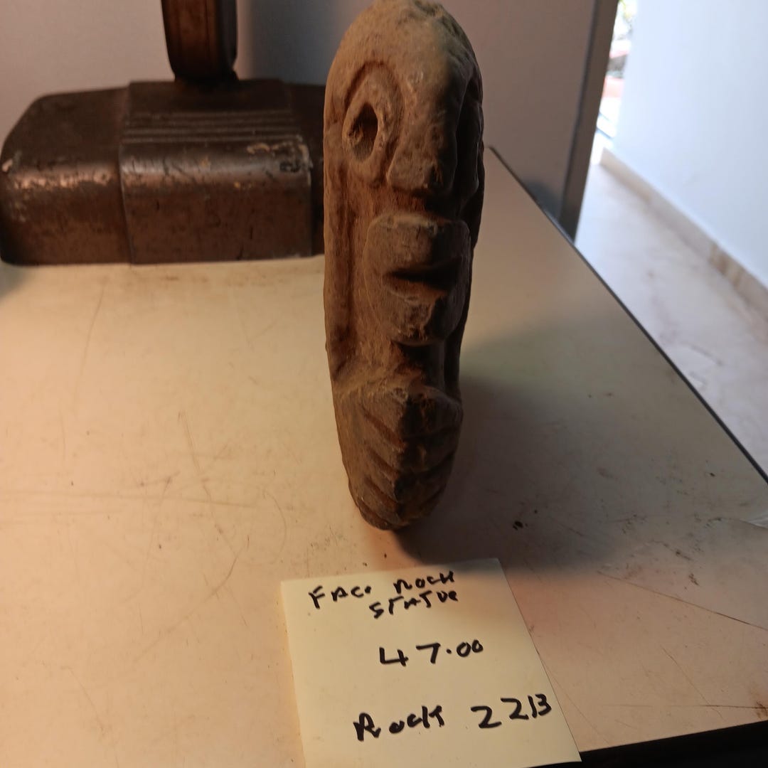 Face Rock Statue Hand Carved by the People of the Dominican Republic ...