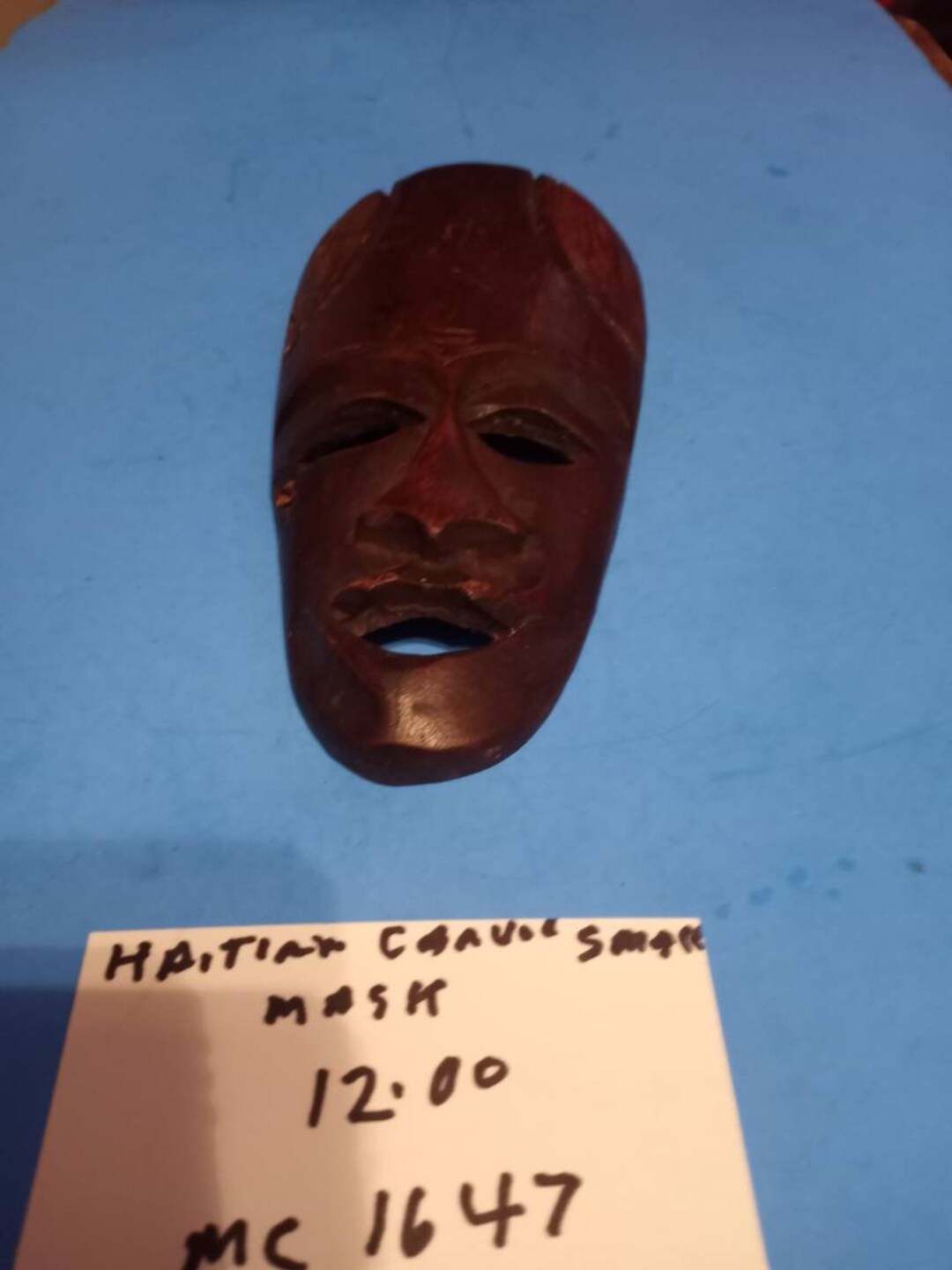 Haitian Small Carved Mask Vintage - Etsy