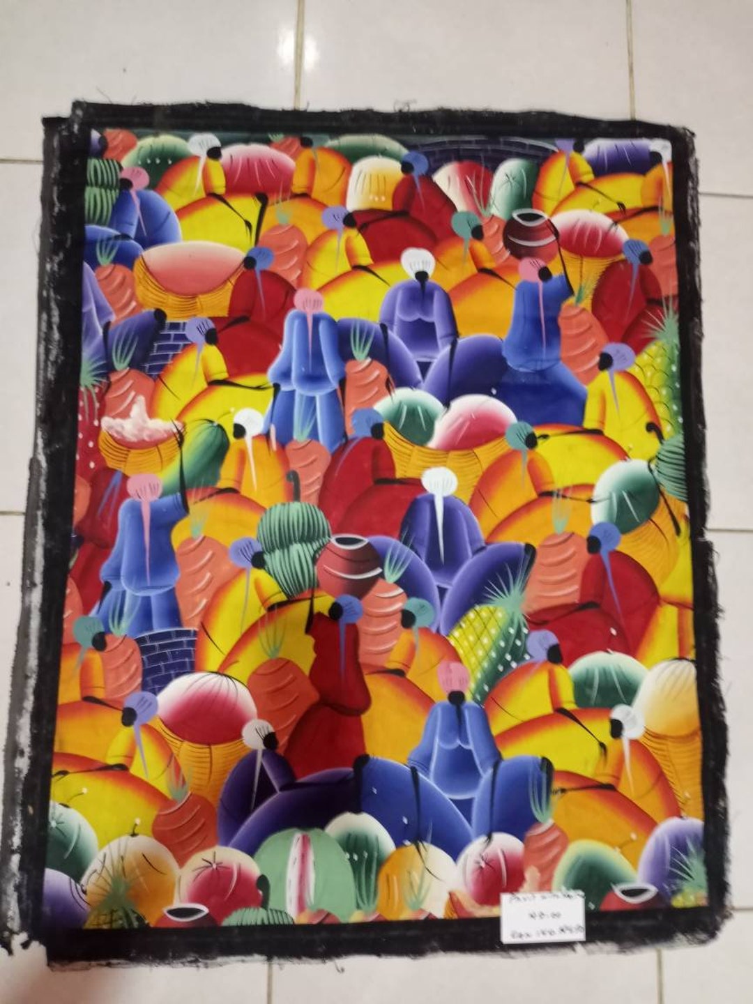 Hatians With Fruit Acrylic Painting Unsigned Vintage - Etsy
