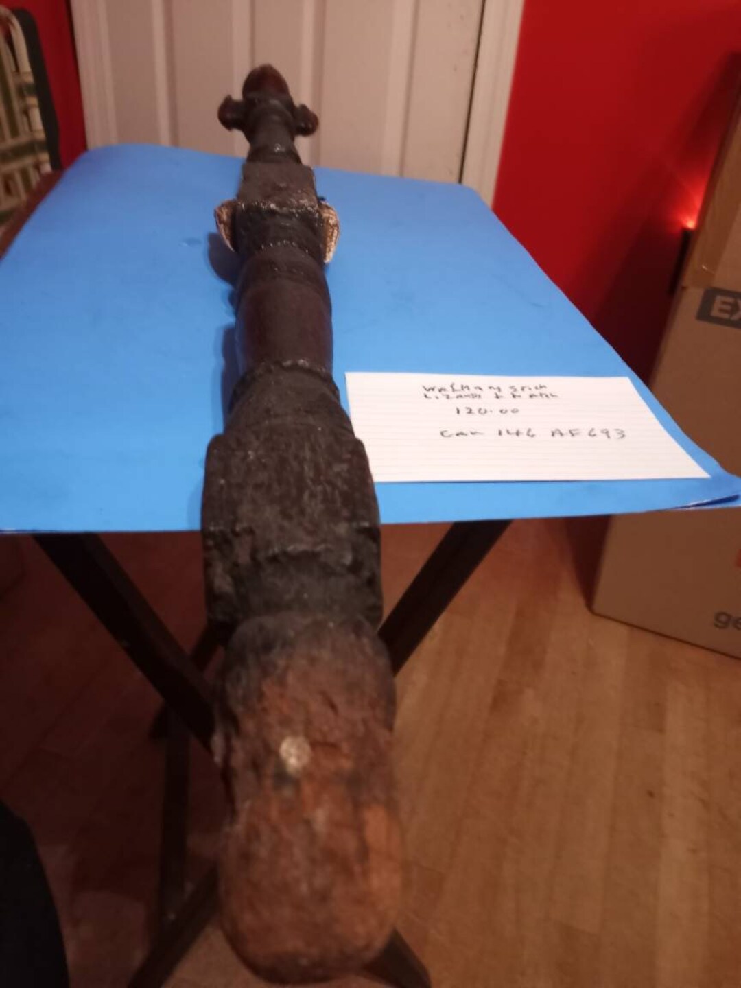 Lizard and Native Walking Stick From the Congo Vintage Antique - Etsy