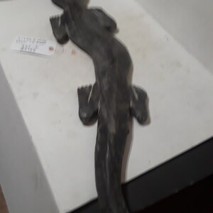 Lizard With Spoon in Its Mouth Wood Carved From West Africa.. Tip of ...