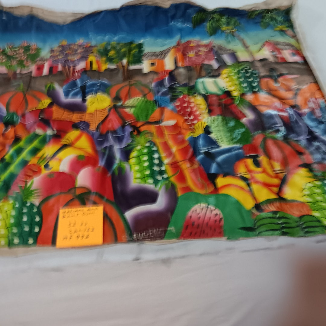 Hatians and Fruit Signed Acrylic Painting From Haiti - Etsy