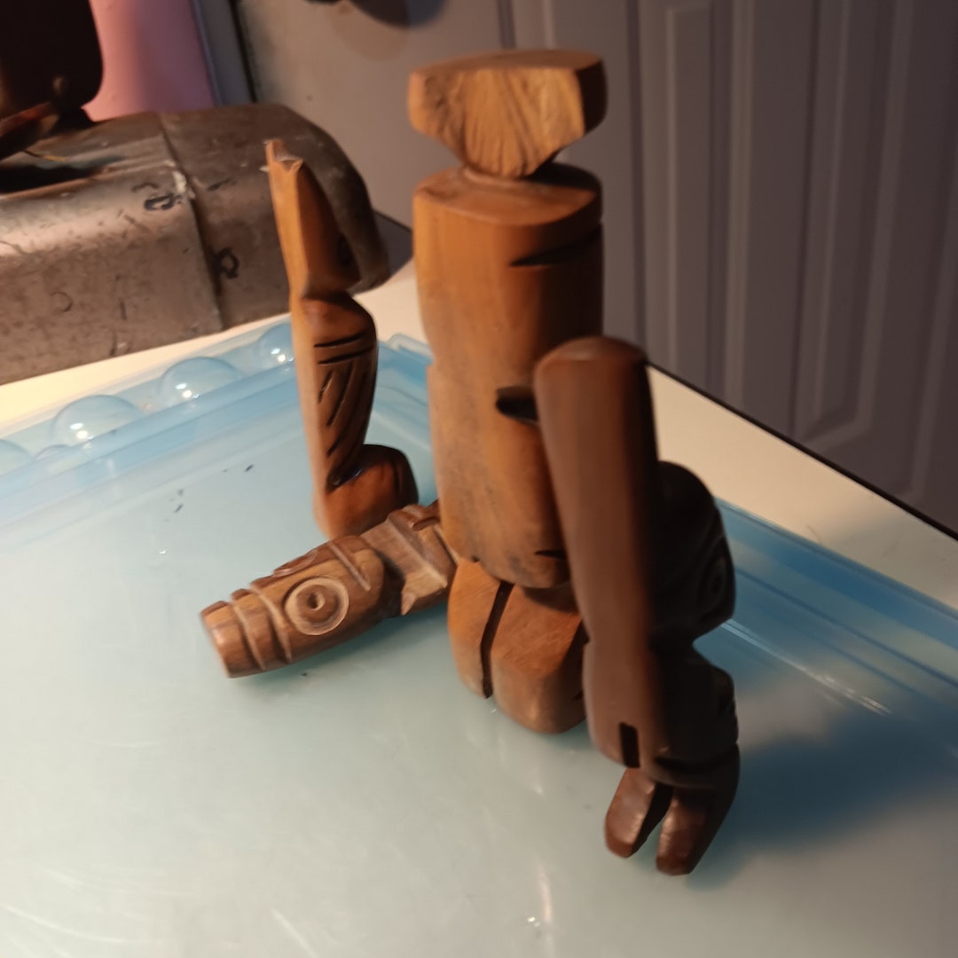 Tiano Wood Carved Statues From the Dominican Republic Lot of Four ...