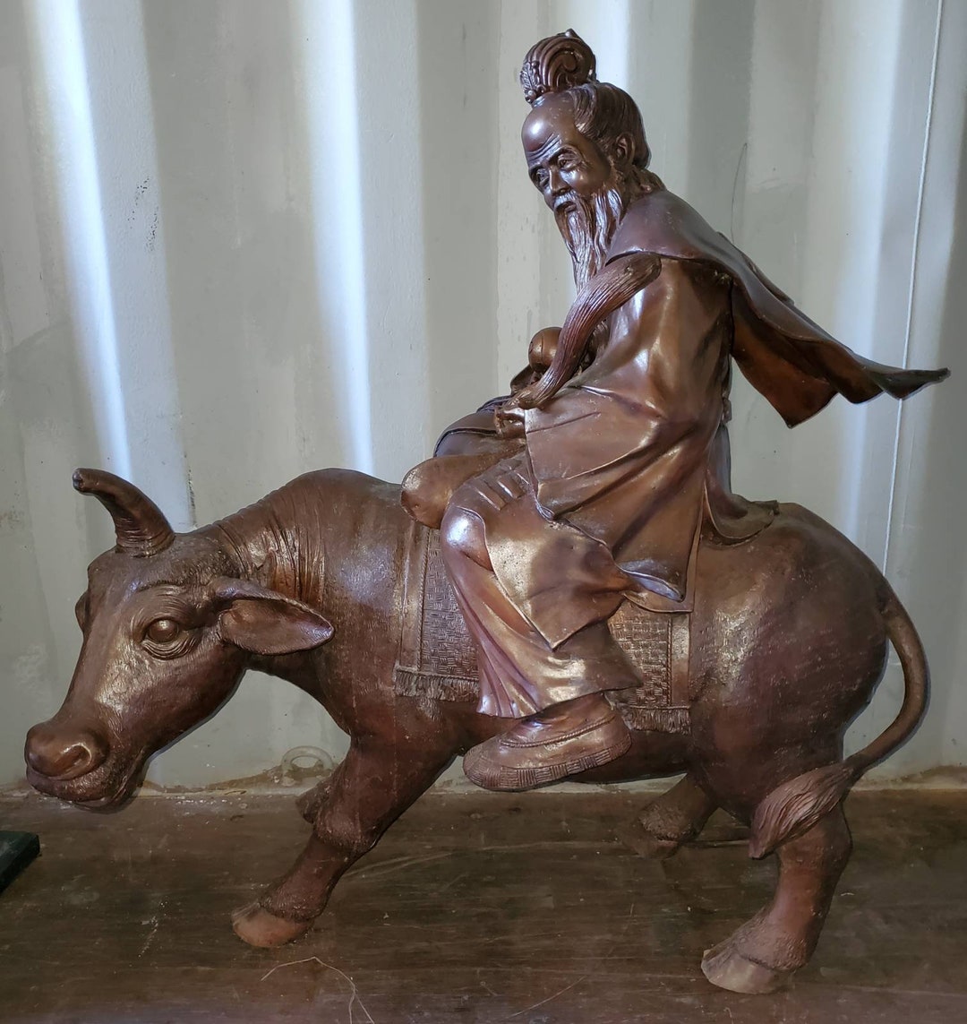 Large Bronze Samurai Riding Bull Statue 32.5" Tall X 31" Long - Etsy