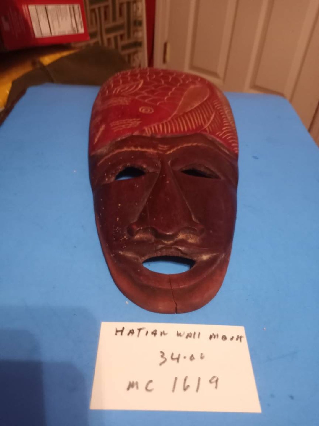 Hatian Hand Carved Wall Mask From Haiti Vintage - Etsy