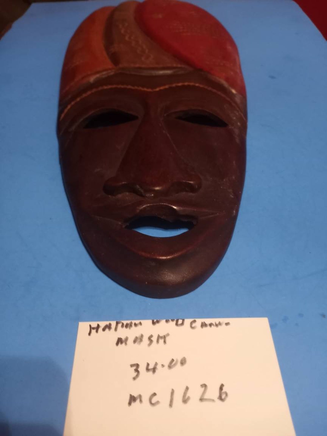 Hatian Wood Carved Wall Mask From Haiti Vintage - Etsy