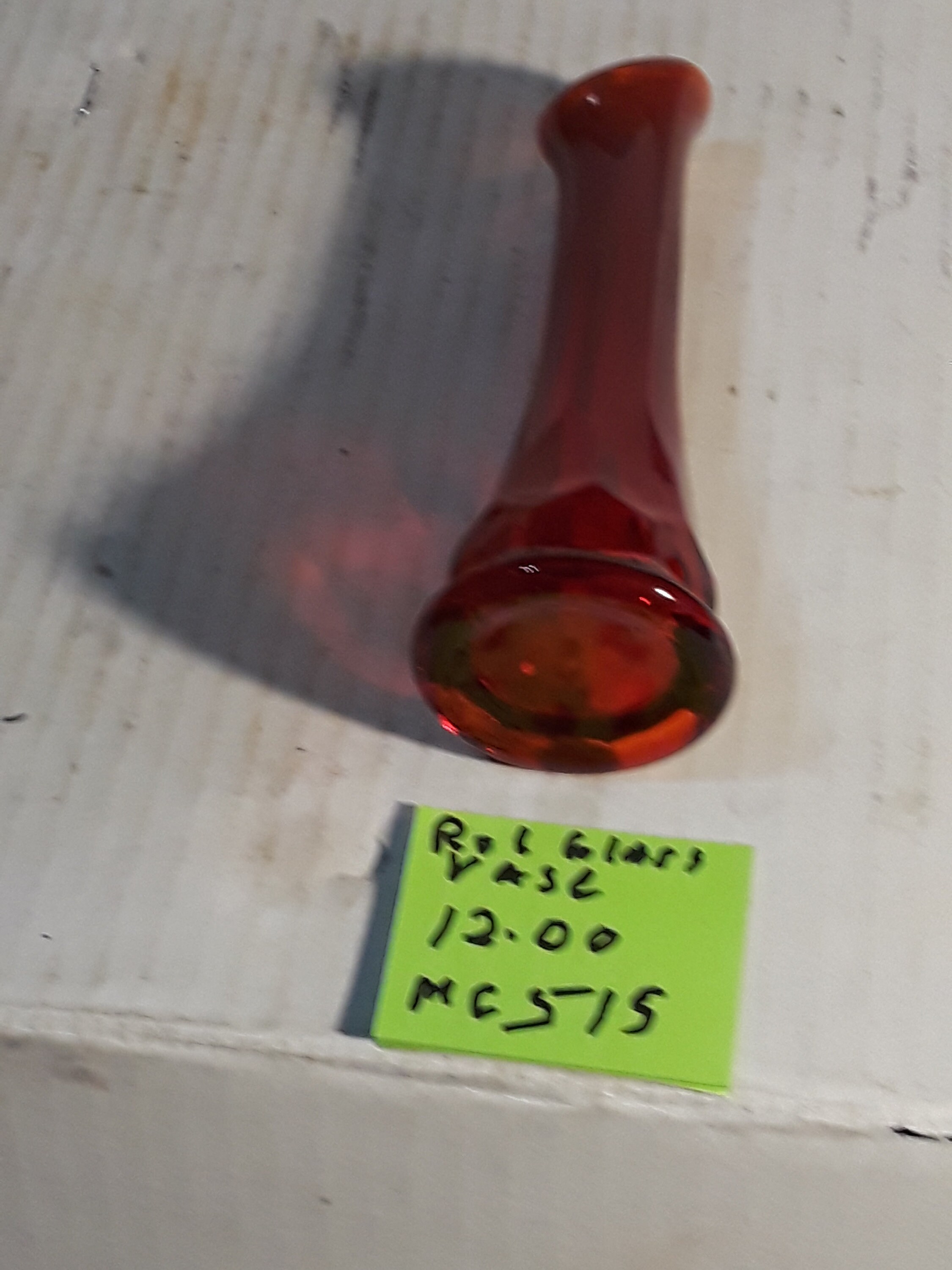 Red Glass Vase - Etsy