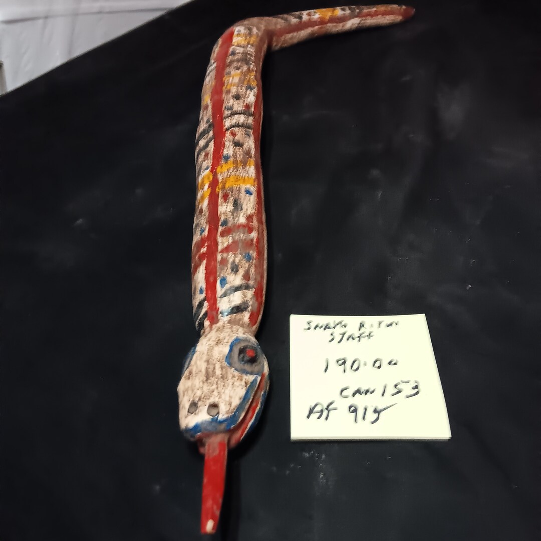Snake Ritual Wood Staff Hand Carved by the Bambara Natives of Molly ...