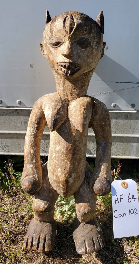 Ibo Wood Carved Statue She Devil From Nigeria | Etsy