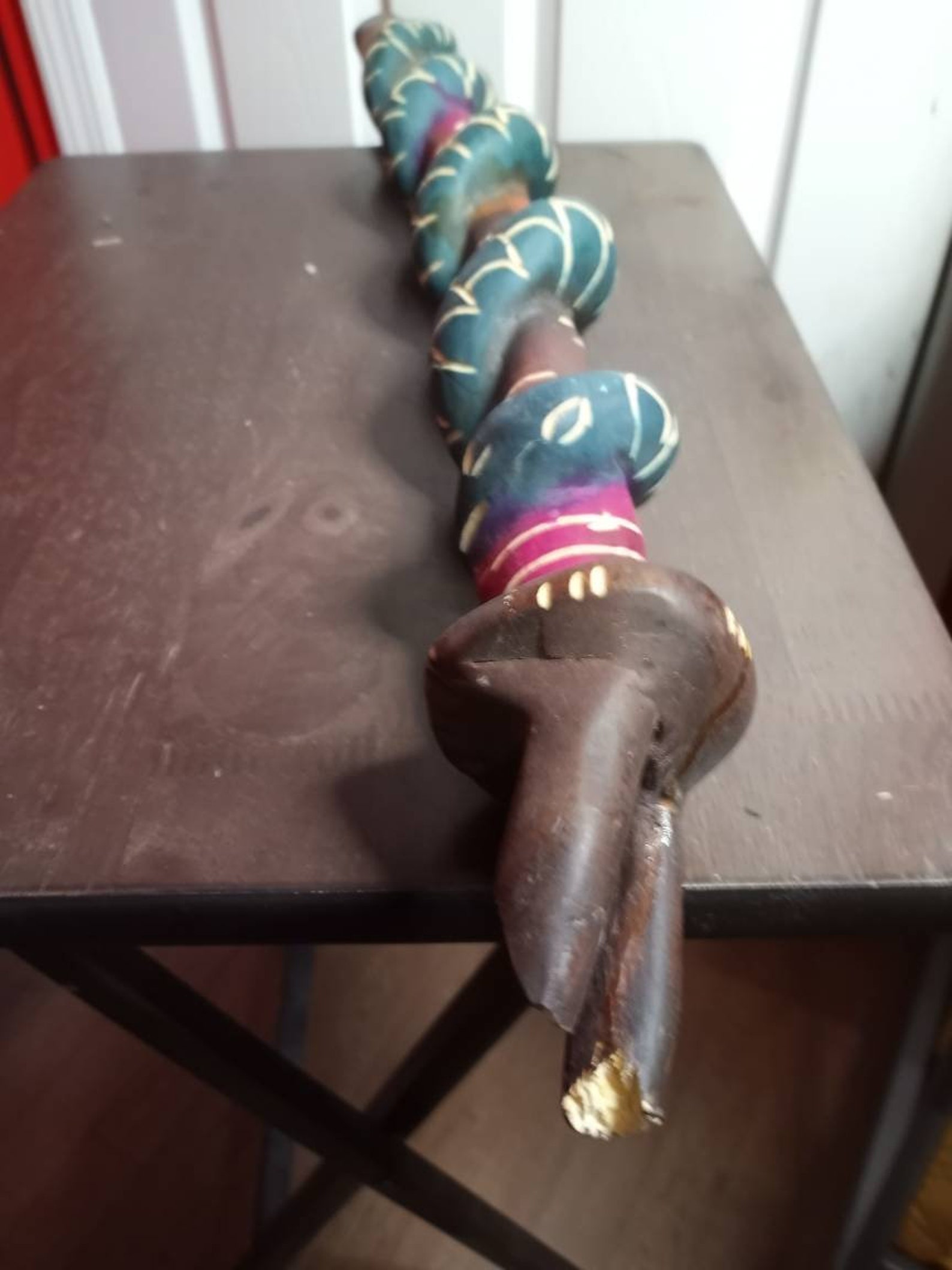 Snake Around Pole From Ghana Needs Repair Sold as Is - Etsy