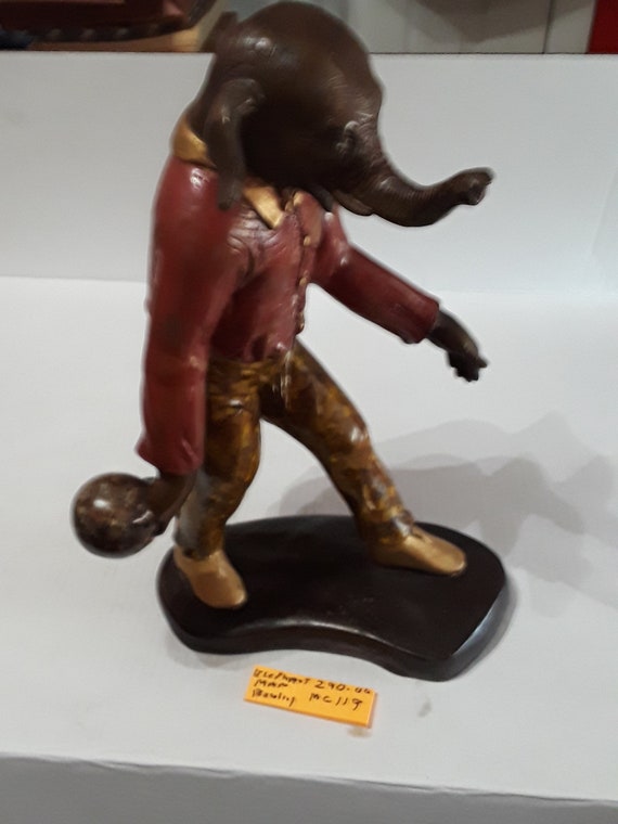Elephant man bowling. Bronze very good condition | Etsy