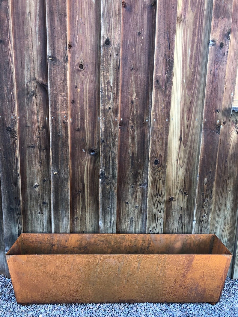 Plant pot flower pot Rectangular 100 x 20 cm Rust | Etsy