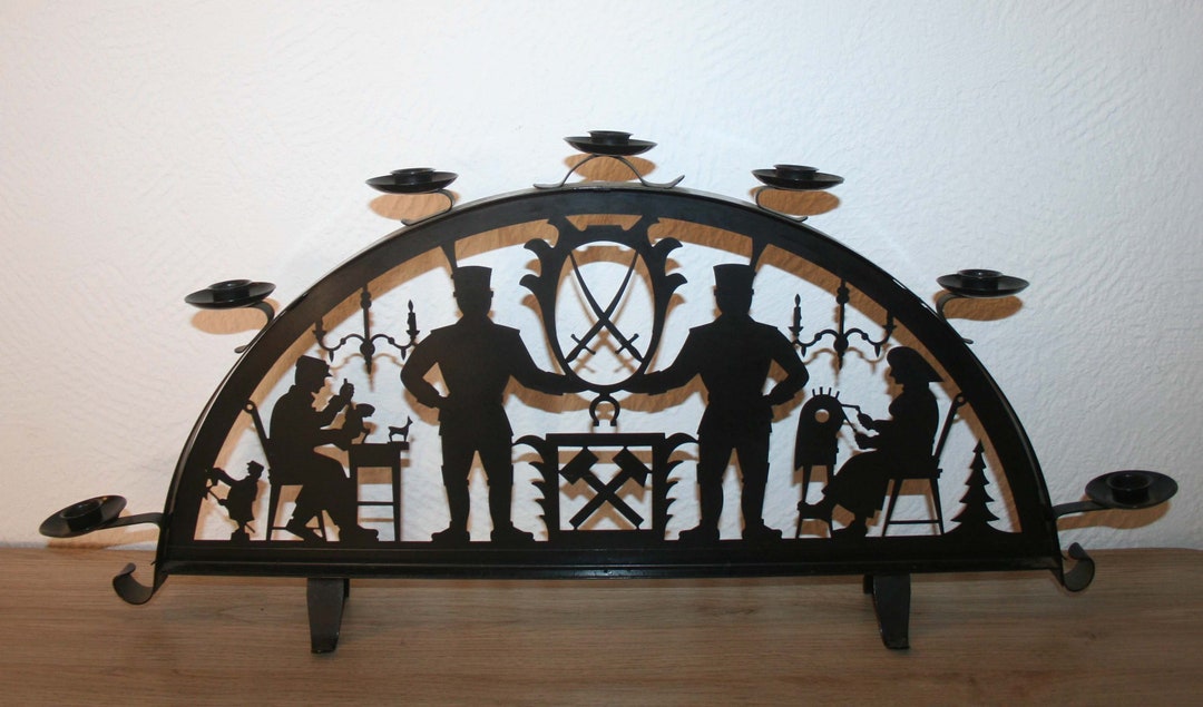 Erzgebirge Metal Candle Arch, Large Vintage Arch, Candle Holder for 7 ...