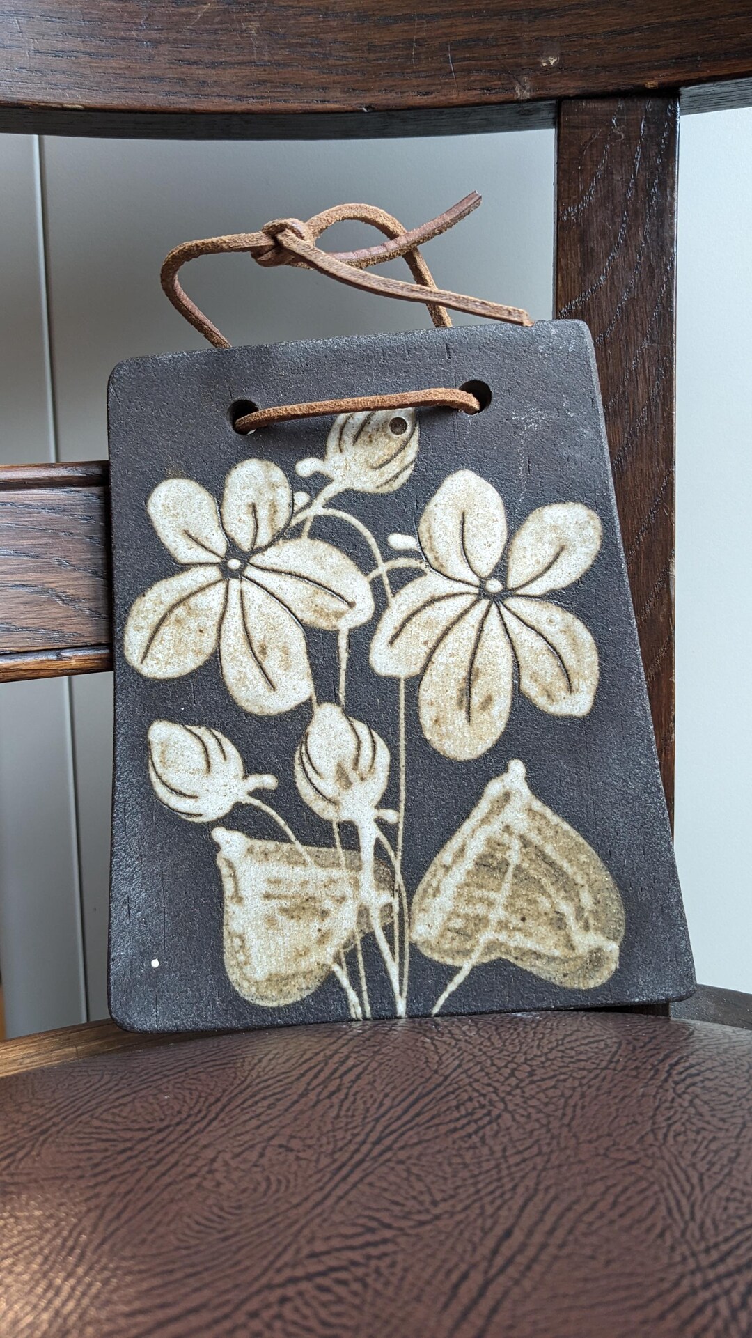 Decorative Tile With Wild Flower Motive / Rustic Decor / Kitchen Decor ...