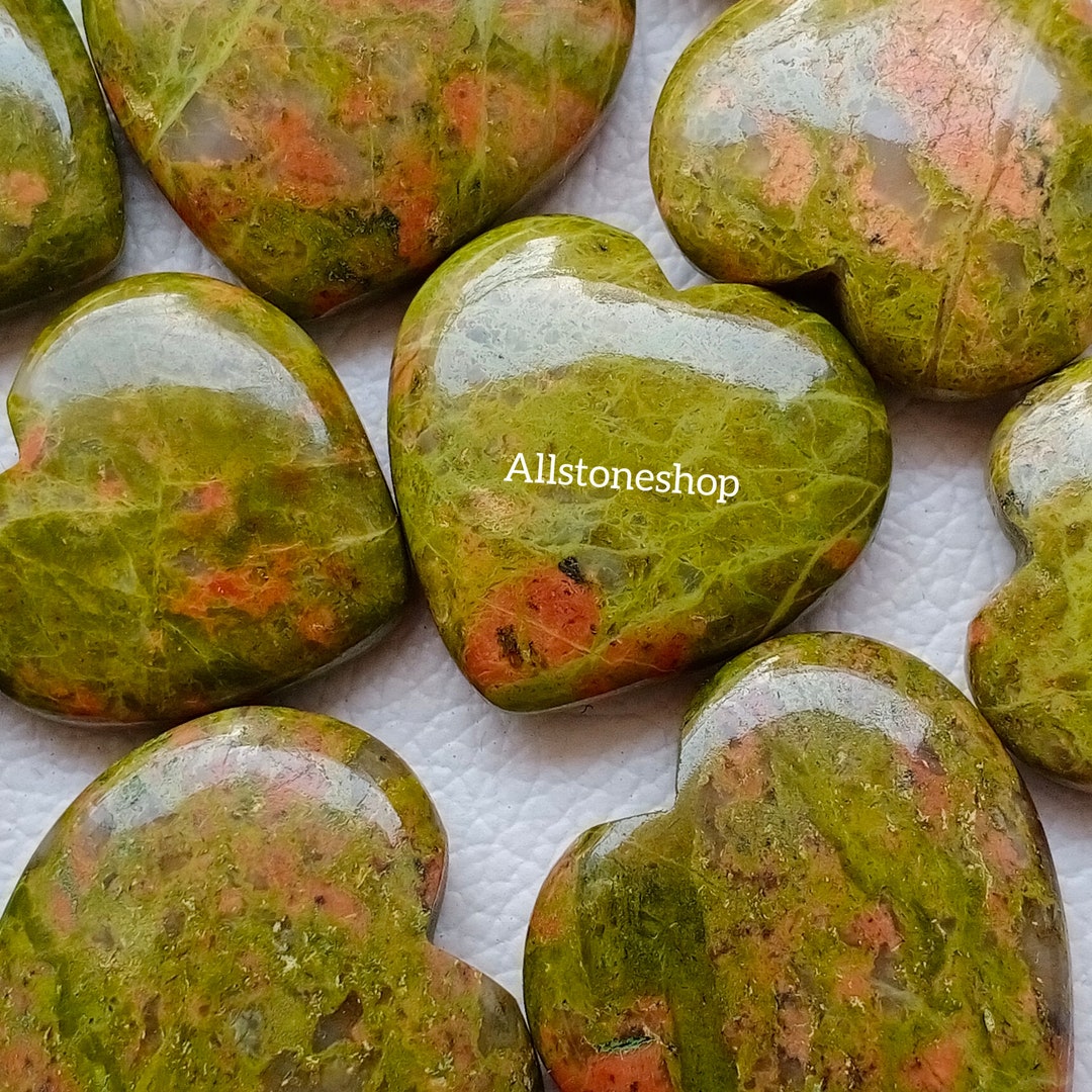 Unakite Heart AAA Unakite Unakite Heart Shape Natural Unakite Gemstone ...