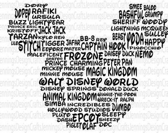 Mickey mouse words | Etsy