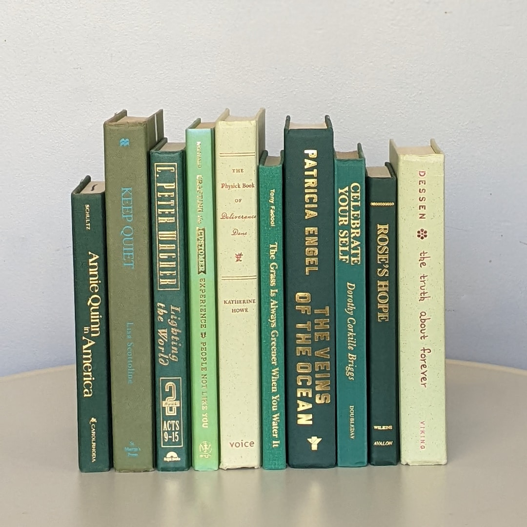 Green Books by the Foot, Green Books, Green Book Set, Modern Books ...