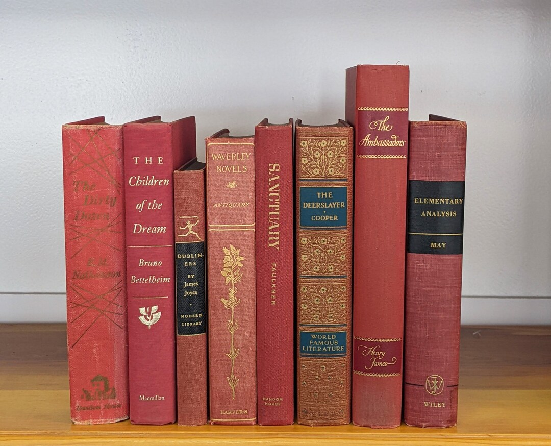 Vintage Red Books, Red Books, Vintage Books, Vintage Decor, Decorative ...