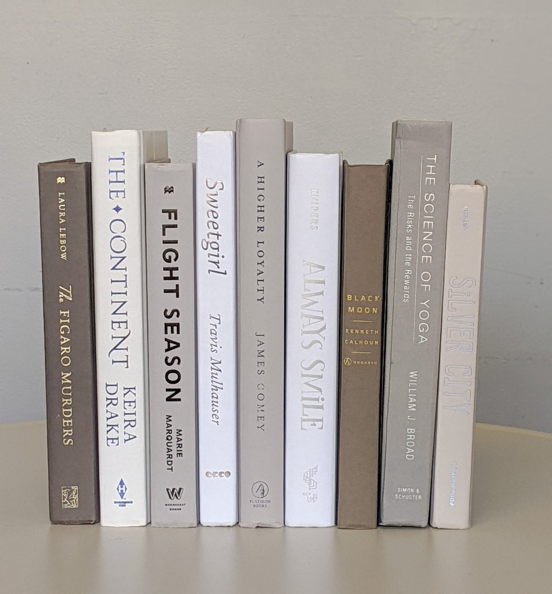 White and Gray Decorative Book Set: Modern Home Decor - Etsy