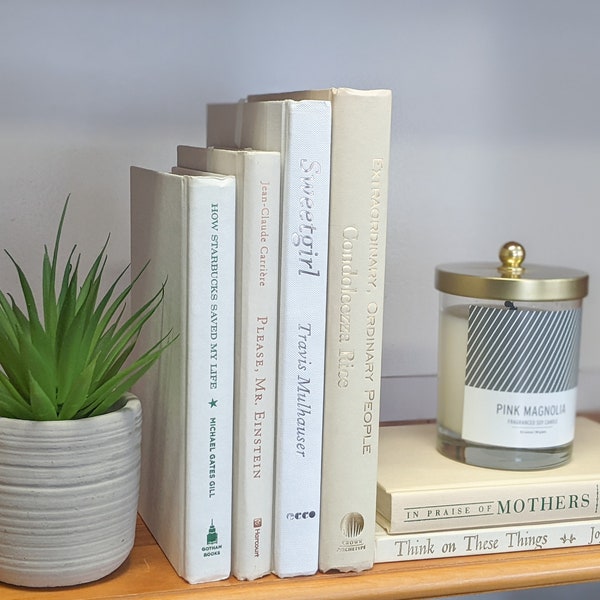 White Decorative Books - Etsy