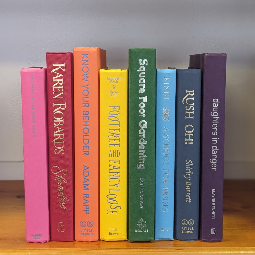Rainbow Books, ROYGBIV Books, Colorful Books, Modern Books, Decorative ...