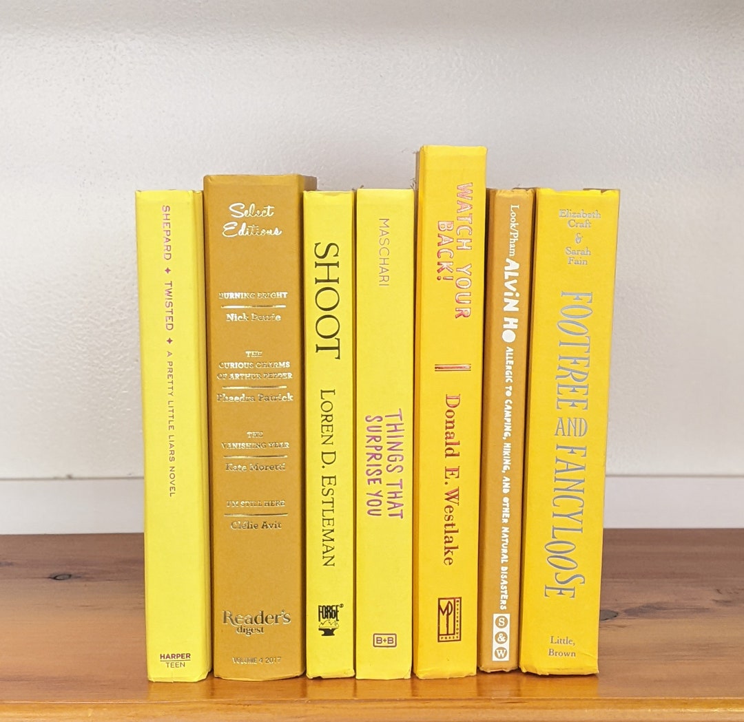 Yellow Books by the Foot, Yellow Books, Yellow Book Set, Modern Books ...