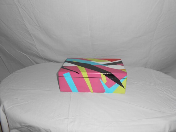 Abstract Painted Hardwood Box - Etsy