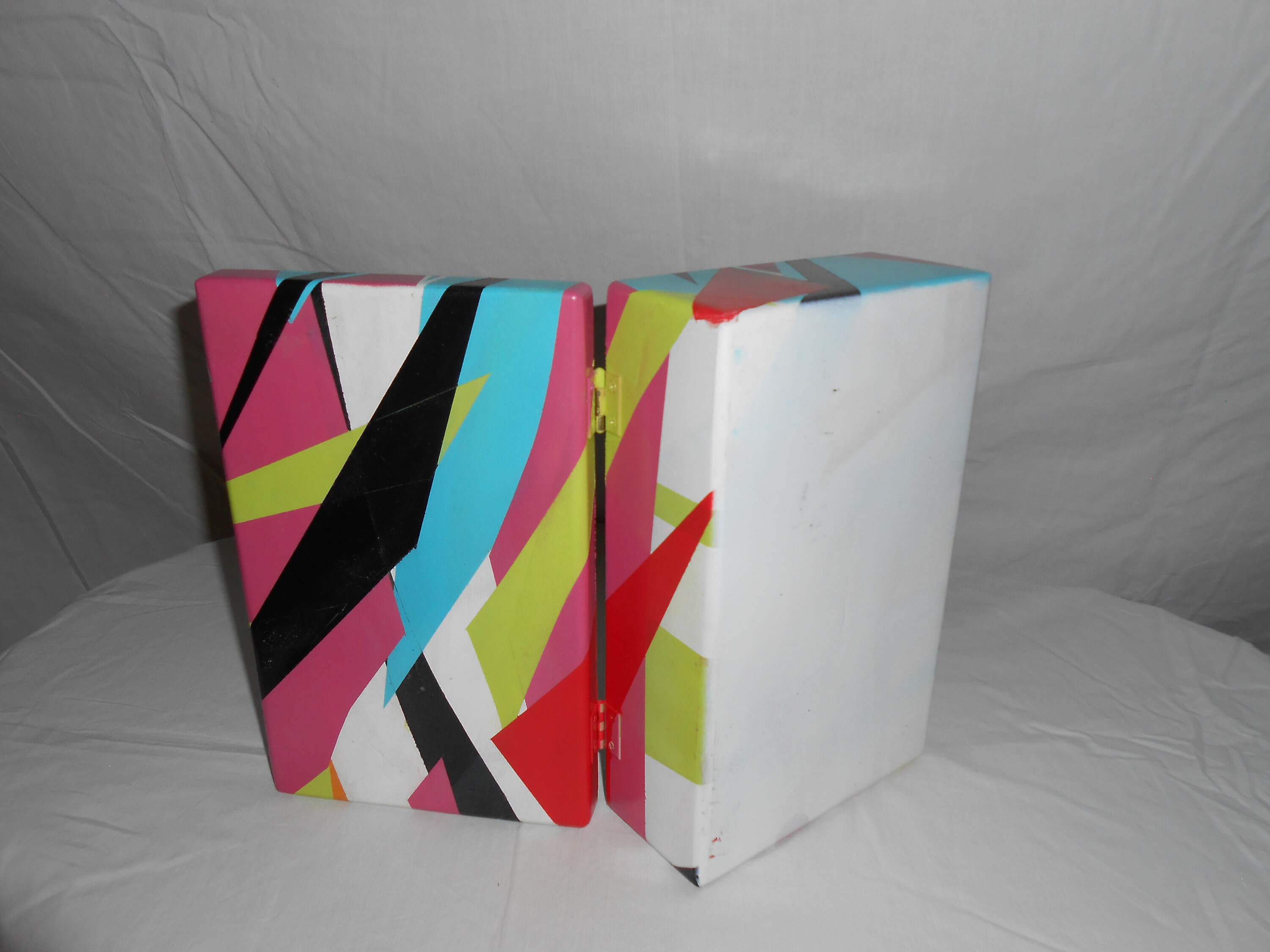 Abstract Painted Hardwood Box - Etsy UK