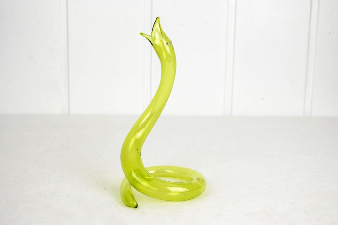 Lauscha Snake Glass Vase Thread Glass 60s 70s Snake Vase Assembly ...