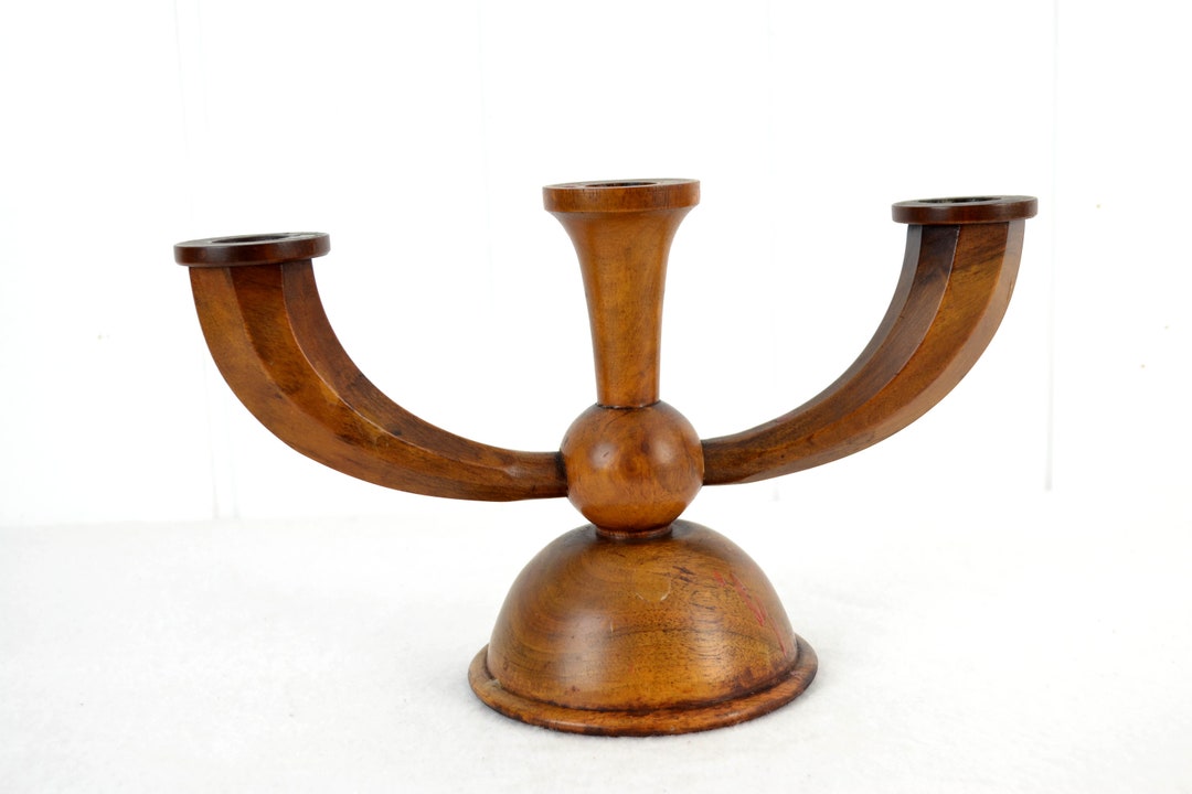 Art Deco Candlestick Wooden Candles Vintage Design Candlestick 30s ...