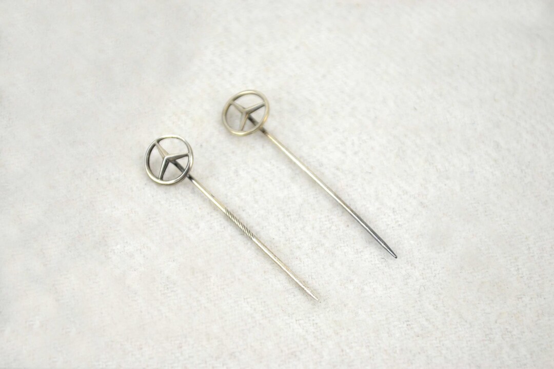 2 Mercedes Benz Lapel Pins, Star Symbol Emblem, Vintage Design ...