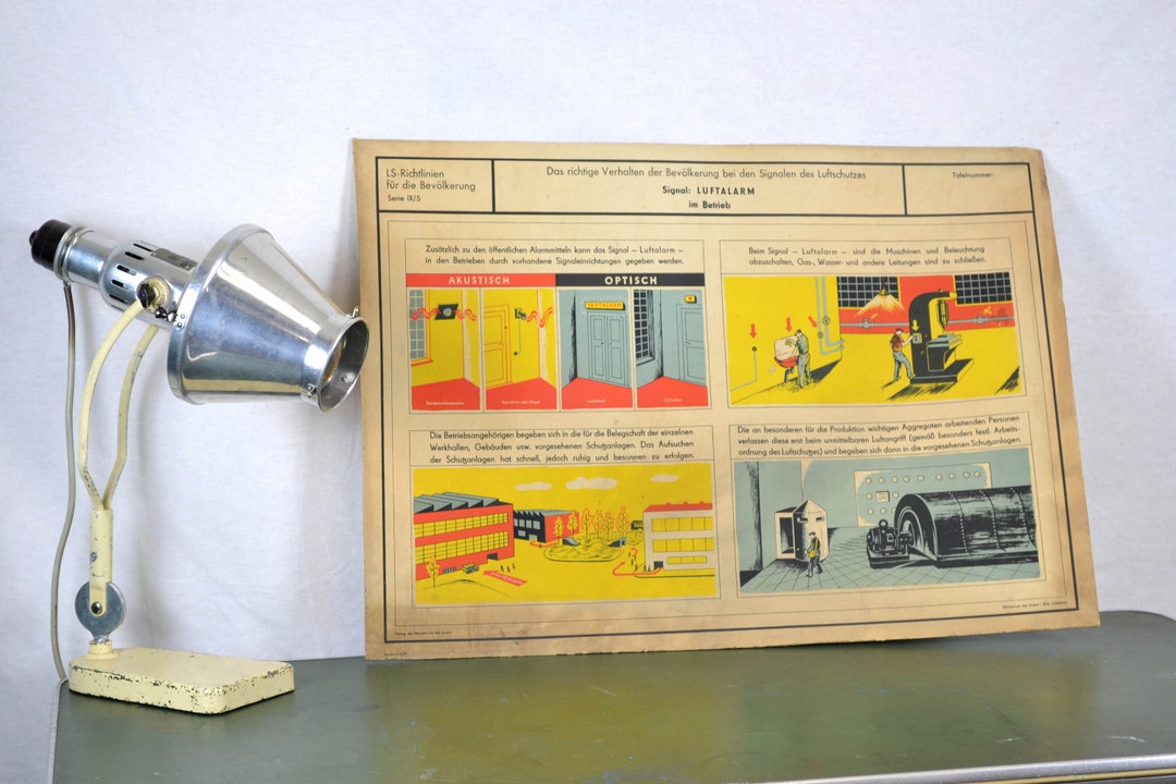 Old Teaching Chart, GDR Ministry of the Interior, School Blackboard ...