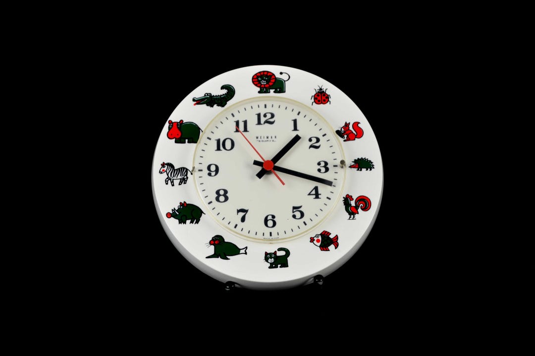 Weimar Quartz Wall Clock Children's Room 60s 70s DDR Clock Mid Century ...