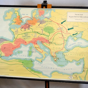 Old Roll Map Stockmann's History Map School Board Image Blackboard ...