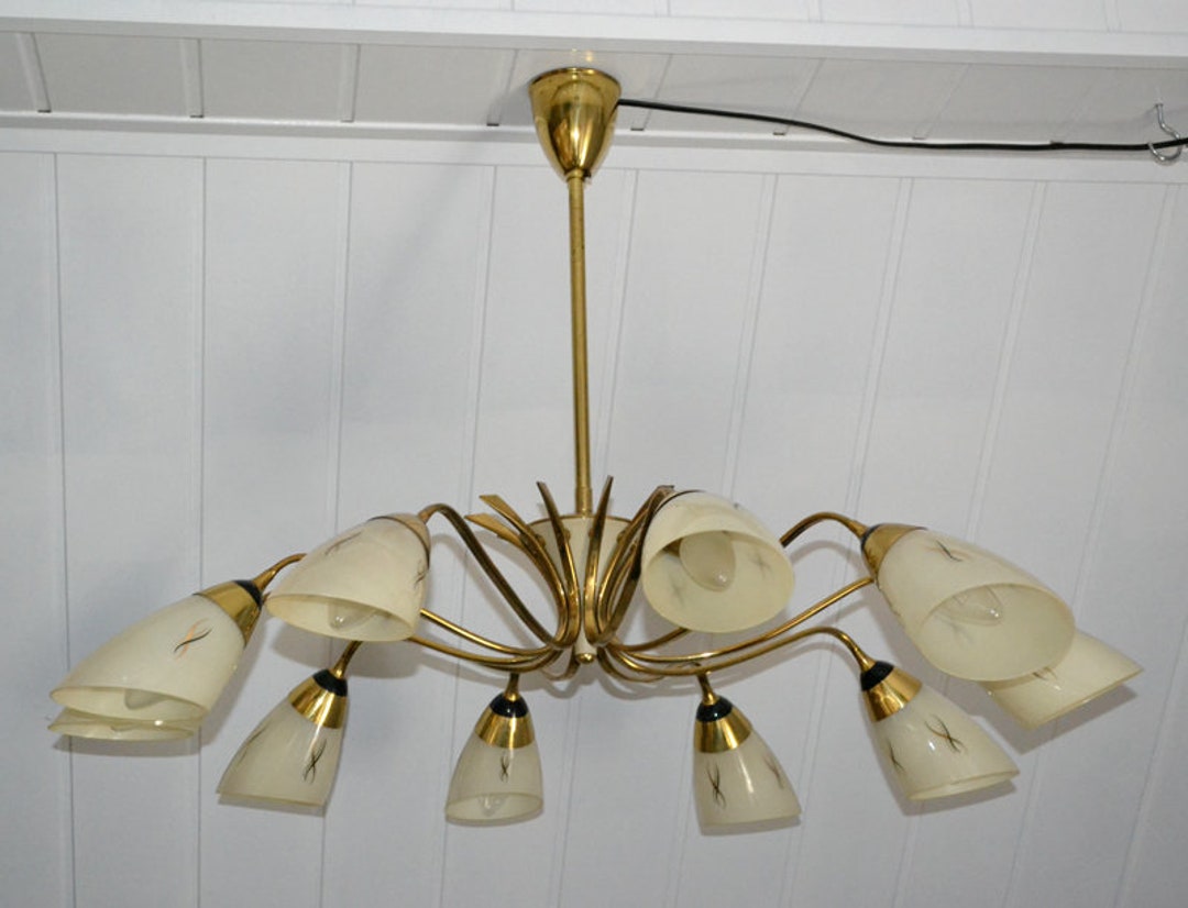 50s 60s Bag Lamp Mid Century Rockabilly Ceiling Lamp Spider Lamp Light ...