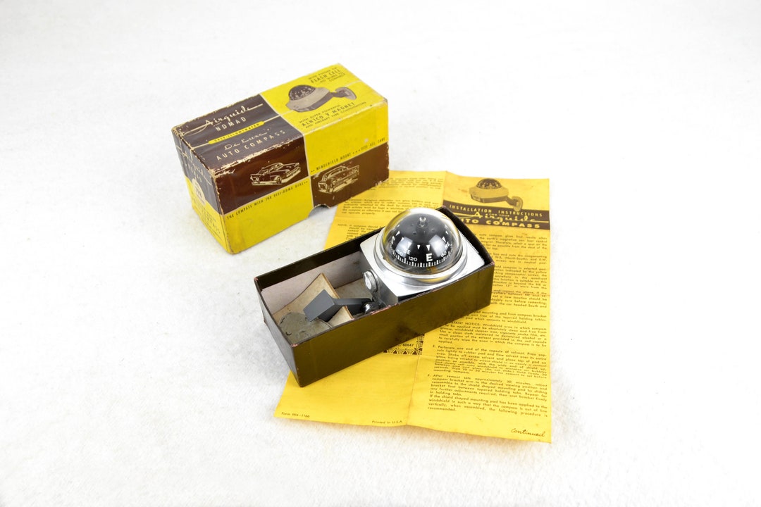 Airguide NOMAD Car Compass Model 79B Deluxe Vintage Oldtimer Rally USA ...