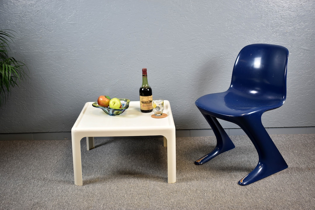 Table DDR Side Table PUR 70s Vintage Design White Garden for Z-chair ...