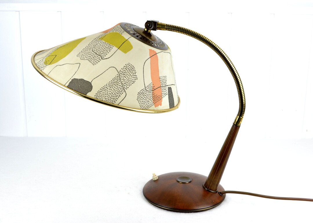 Temde Table Lamp 50s 60s Lamp Light Teak Wood Vintage Design Mid ...