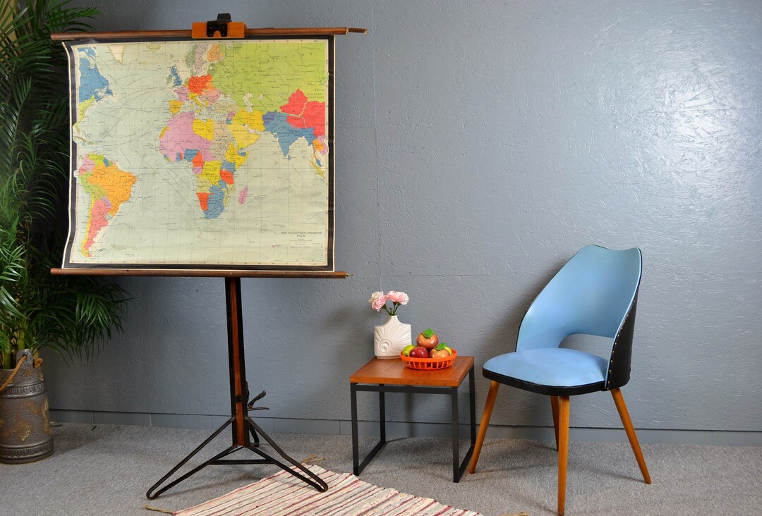 Old Roll Map World Map Colonial Areas 1910 Hermann E. Lauser HELSO ...