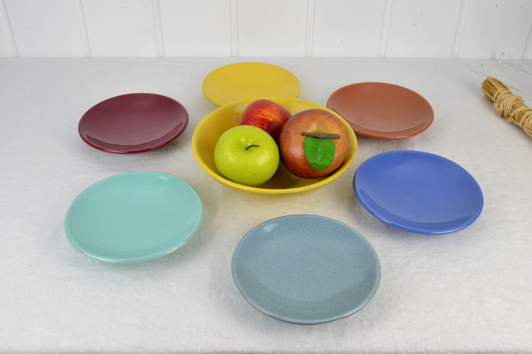 50s Salad Plate Set Fruit Salad Ceramic Bowl Mid Century Pottery ...