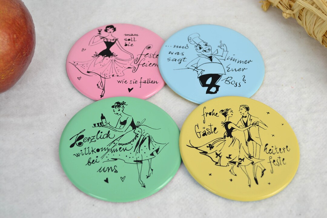 1950s Coasters, Rockabilly, Mid-century Vintage, Drink Coasters, Kidney ...